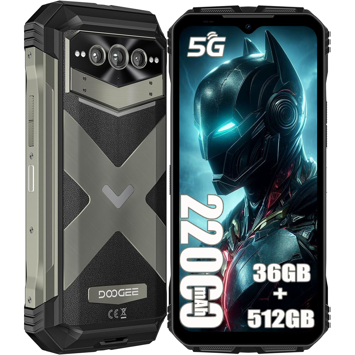 DOOGEE V MAX Plus 5G, Gris, Móvil Android, 512 GB, 16 GB RAM, 6,58 ...