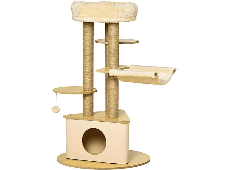 Árbol Rascador Gatos | PAWHUT D30-490, para Gato, MDF, Yute, Felpa y ...