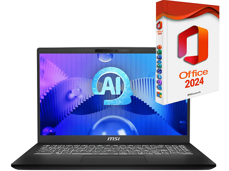 MSI Modern 15H AI, Ultra i7, inkl. MS Office 2024 Pro, Notebook, mit 15 ...