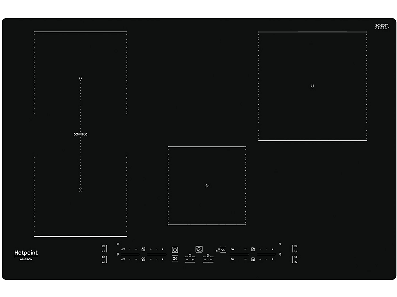 Placa de inducción | HOTPOINT HB0577BNE, 4.0000 zonas, 770 mm, Negro ...