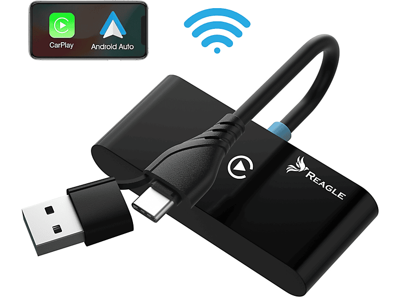 REAGLE Wireless CarPlay Android Adapter USB-A/C, BT 5.2 Auto Adapter ...
