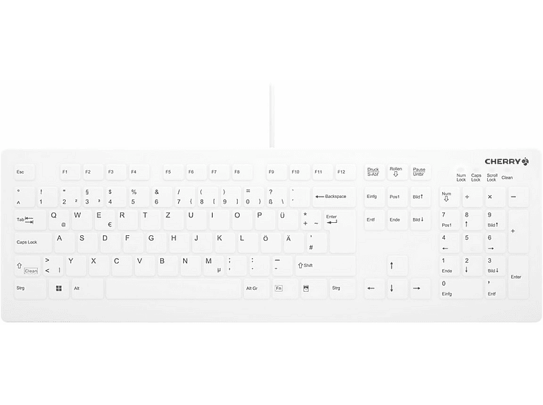 Teclado con cable | CHERRY AK-C8112, Alámbrico, Blanco | MediaMarkt
