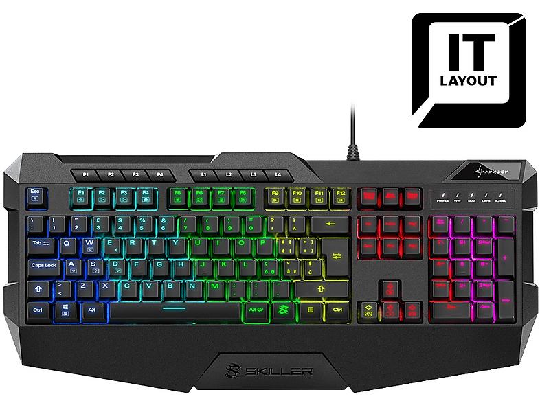 Teclado gaming | SHARKOON SKILLER SGK4, Alámbrico, Teclas iluminadas ...