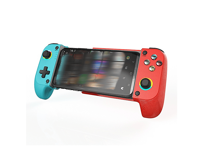DARMLINK Bluetooth mit 3D-Joystick, RGB-Beleuchtung Game Controller Rot ...