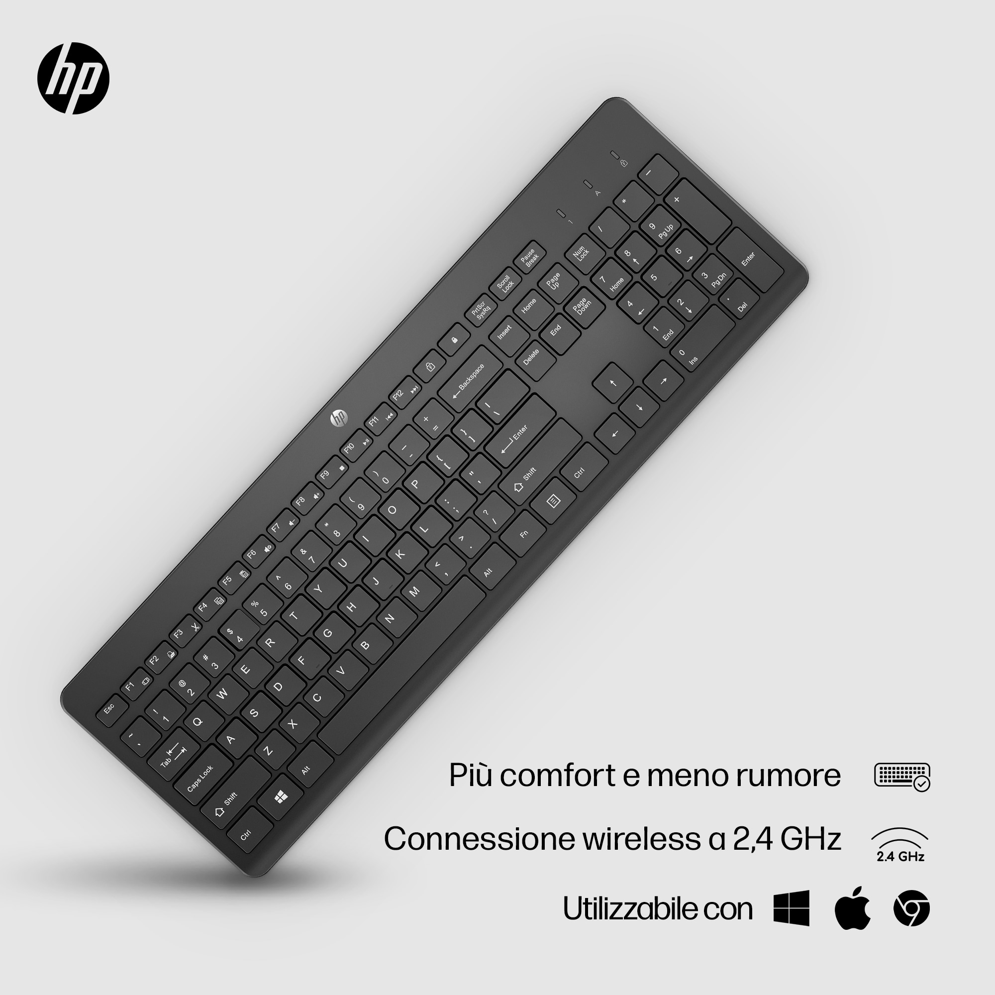 Teclado inalámbrico | HP 3L1E7AA ABZ, Inalámbrico, Negro | MediaMarkt