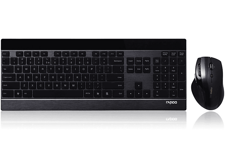 Pack Teclado + Ratón | RAPOO 8900P, Inalámbrico, idioma: DE, Negro | MediaMarkt