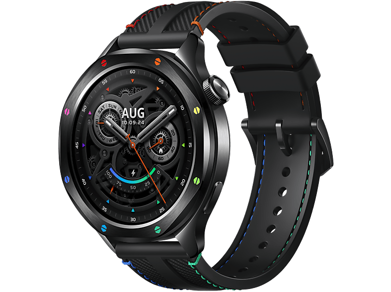 XIAOMI S4 Rainbow Smartwatch Aluminium Textil, Schwarz, Multi | MediaMarkt