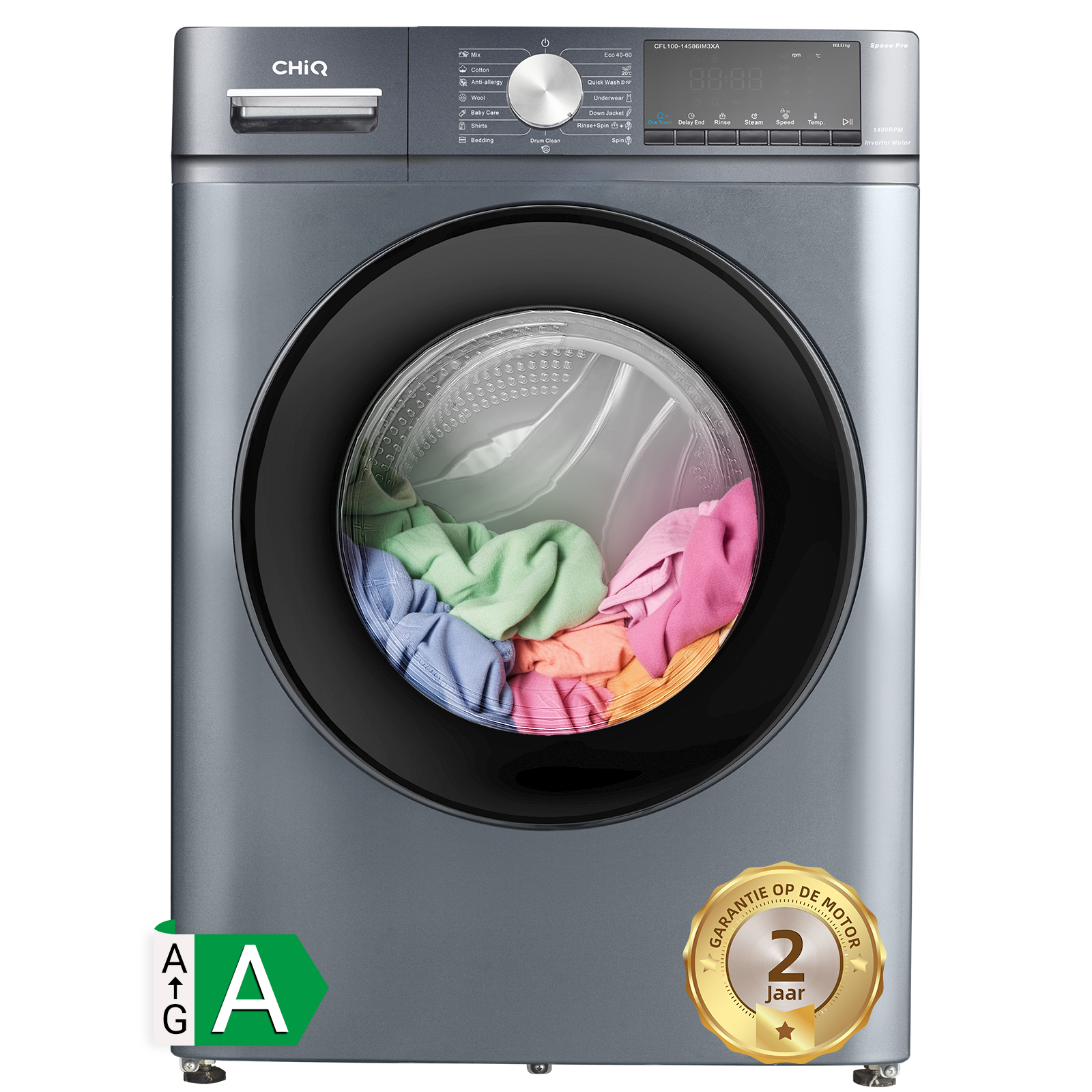 CHIQ CFL100-14586IM3XA Wasmachine (10 kg, 1400 rpm, A) | MediaMarkt