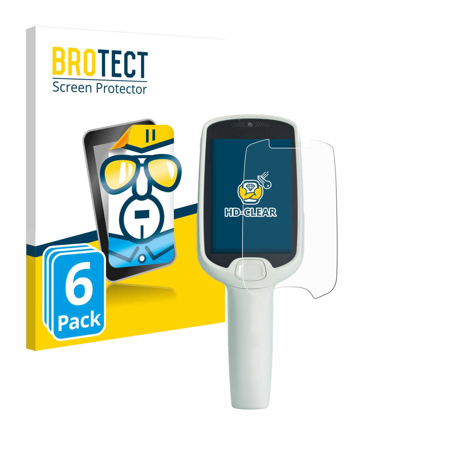 BROTECT 6x klare transparente Schutzfolie (für Zebra PS20 Plus ...
