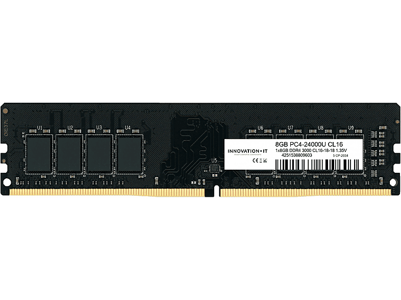 MEMORIA RAM INNOVATION IT 3000 8GB CL 16 1,35V INNO8G3000S | MediaWorld.it