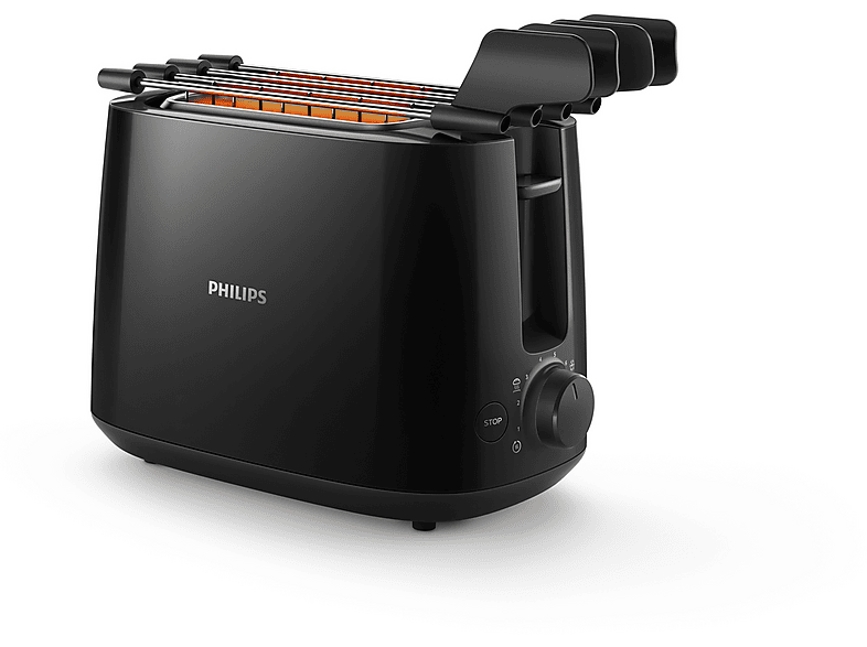 PHILIPS HD2583/90 Toaster Schwarz (600 Watt, Schlitze: 2) | SATURN