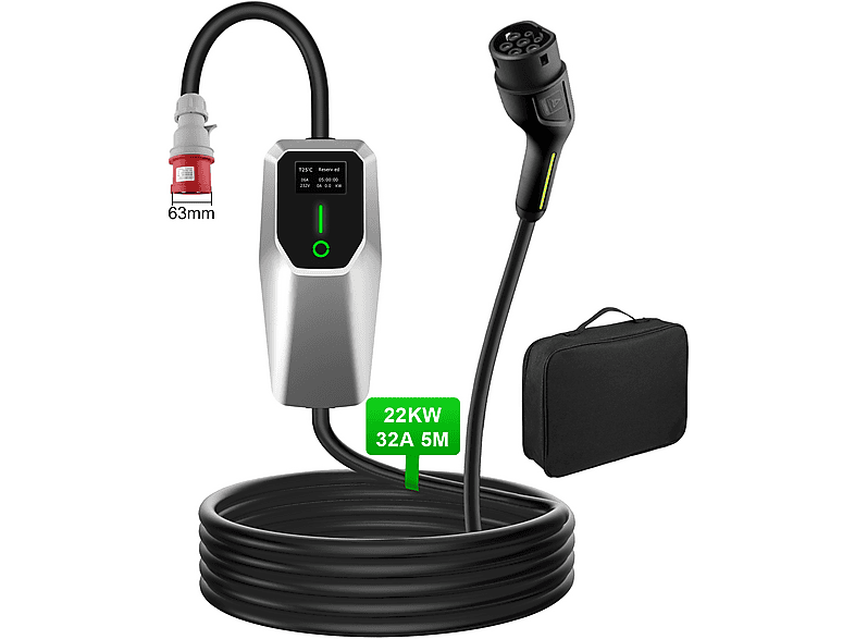 JUNSUN 22KW 3 Phasig 32A 5m Typ 2 Wallbox | MediaMarkt