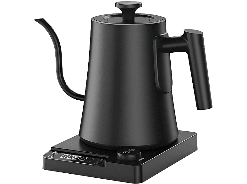 FLYSTAR Elektrischer Gooseneck-Wasserkocher Edelstahl Boiler, Schwarz ...