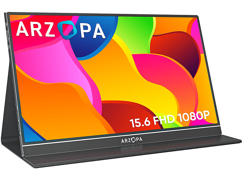 Monitor portátil | ARZOPA S1 Table, 15,6 ", Full-HD, 1 ms, Black | MediaMarkt
