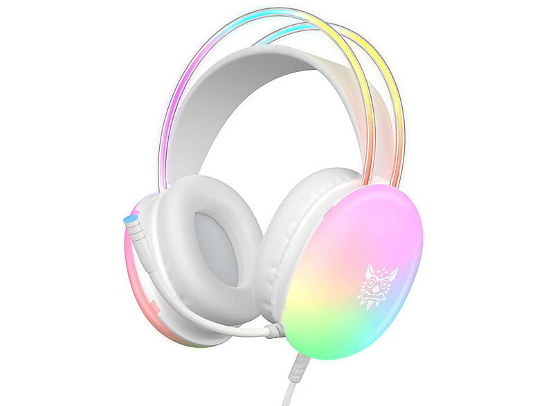 ZURABINI Rainbow RGB Backlight, Over-ear Headset Weiß | MediaMarkt