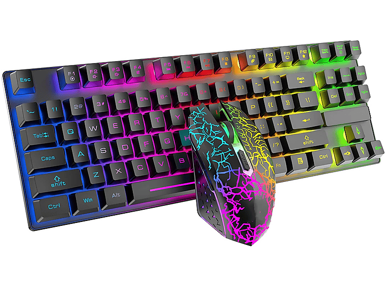 DECOME Gaming-Tastatur-Maus-Set Keyboard Schwarz | SATURN
