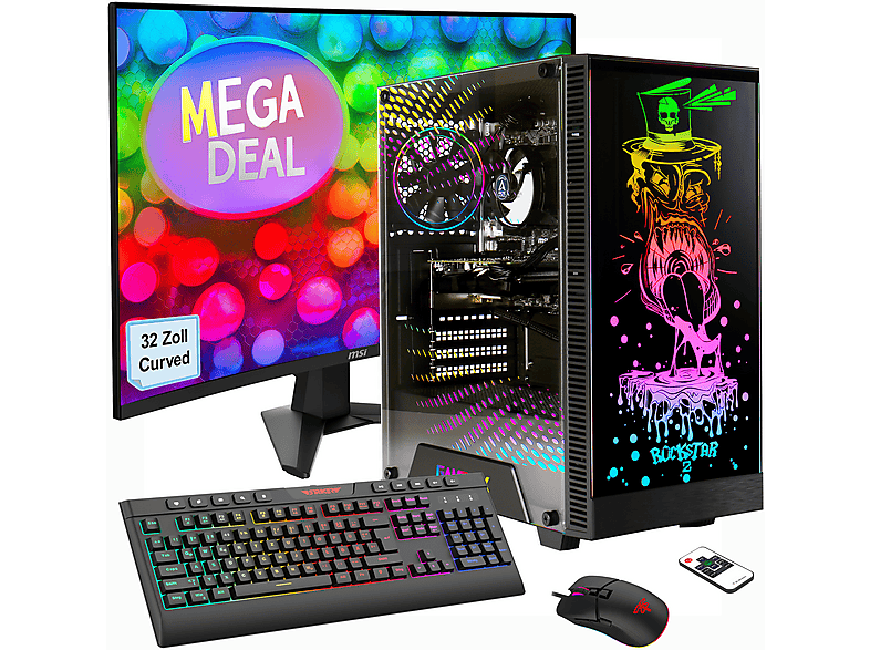 GAMEMAX Multimedia-PC-Set + MAG 32C6, PC-Komplettsystem mit AMD Ryzen ...
