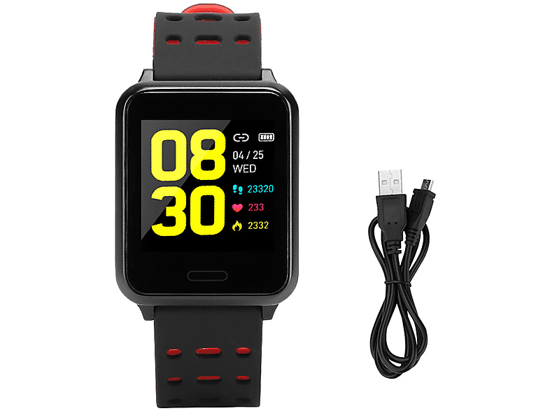 XUIGORT P2 Großbild-Smart-Armband Smartwatch Silicone, Rot | MediaMarkt
