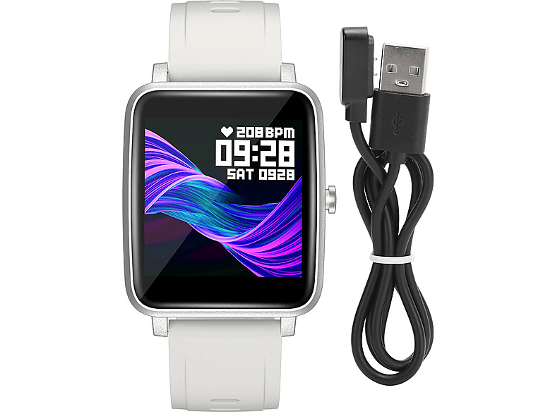 XUIGORT Bluetooth Sportuhr Smartwatch Silicone, Weiß | SATURN