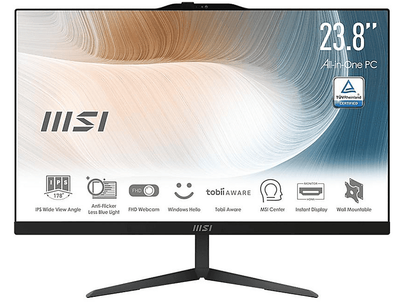 MSI MODERN AM242 12M-661XIT, All-in-One-PC mit 23,8 Zoll Display, 8 GB ...