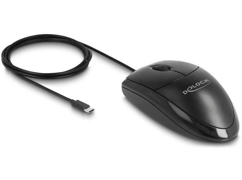 Ratón con cable | DELOCK 12114, USB Typ-C, 1200 ppp, Negro | MediaMarkt