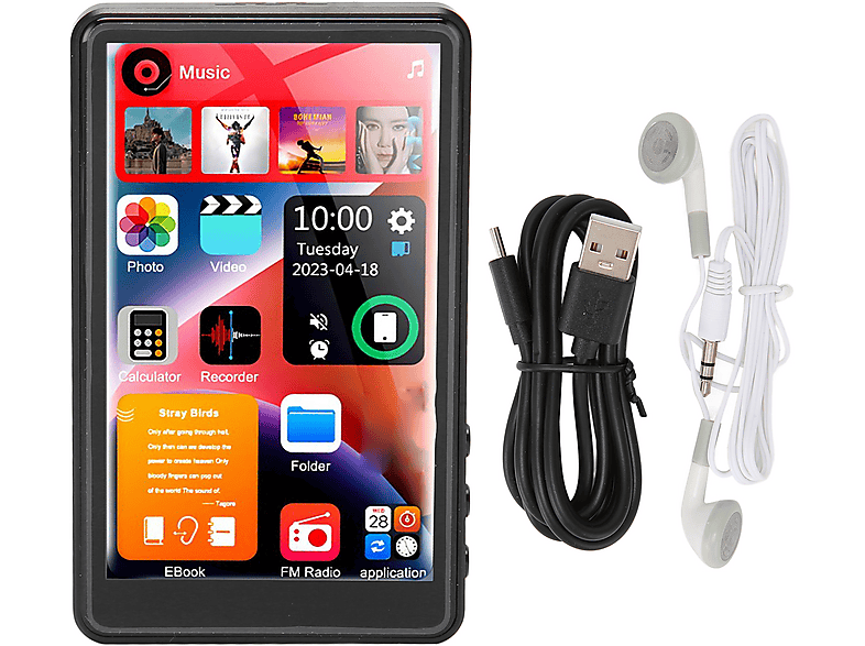 XUIGORT X20 Tragbar Bluetooth Touch-Screen MP3 Player (8 GB, Schwarz ...