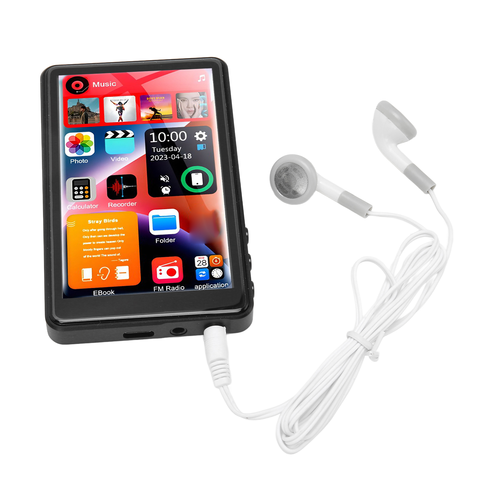 XUIGORT X20 Tragbar Bluetooth Touch-Screen MP3 Player (8 GB, Schwarz ...