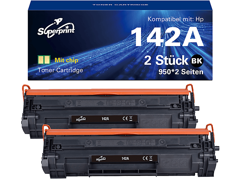 SUPERPRINT 142A TWIN PACK Toner Schwarz (142A W1420A) | MediaMarkt