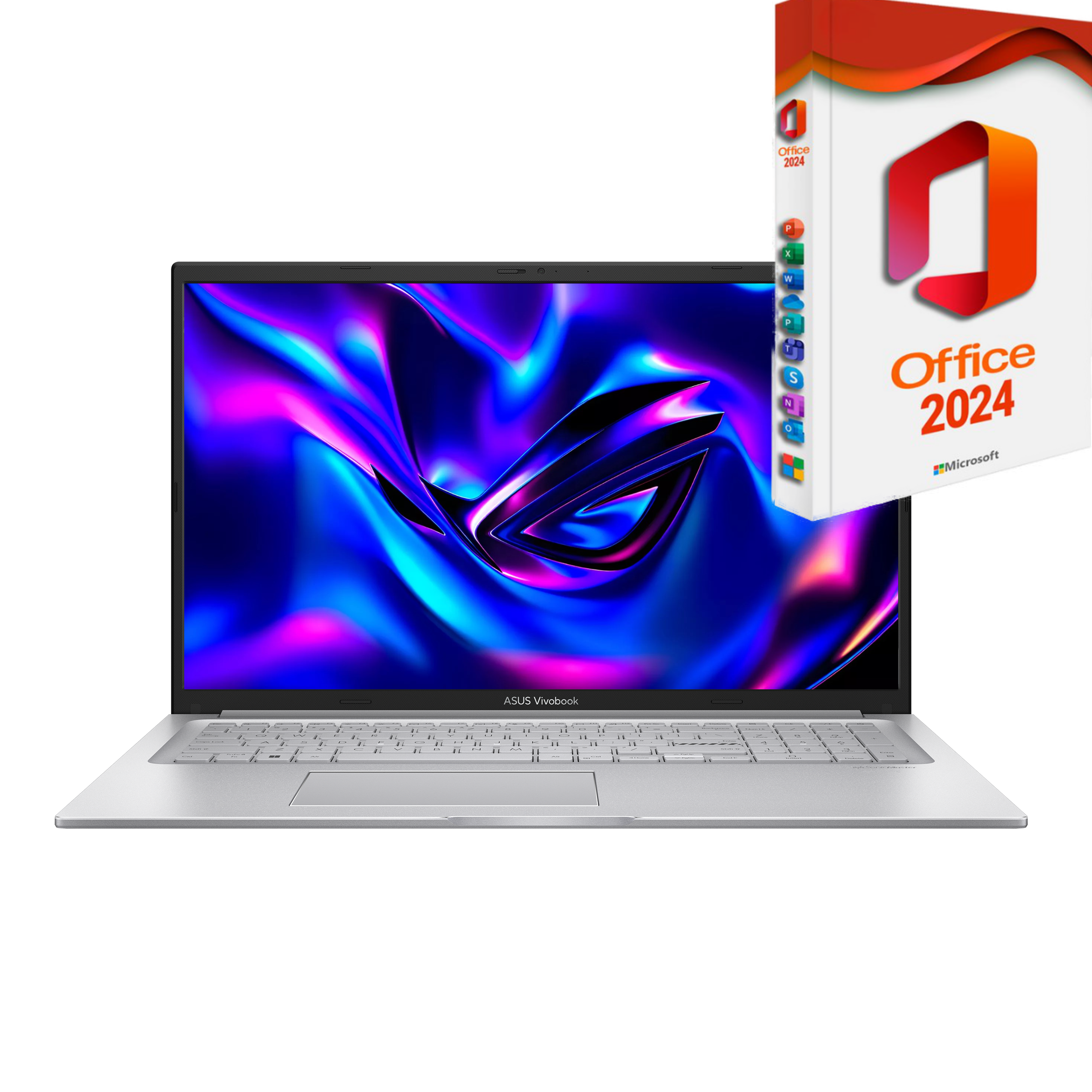 ASUS X170 Intel U300, Tastenbeleuchtung, MS Office 2024, Notebook, mit 17,3 Zoll Display, Intel ...