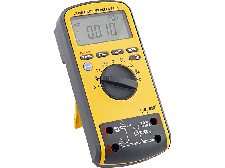 INLINE InLine® Multimeter Dual-Display, mit PC-Anbindung über USB, CAT ...