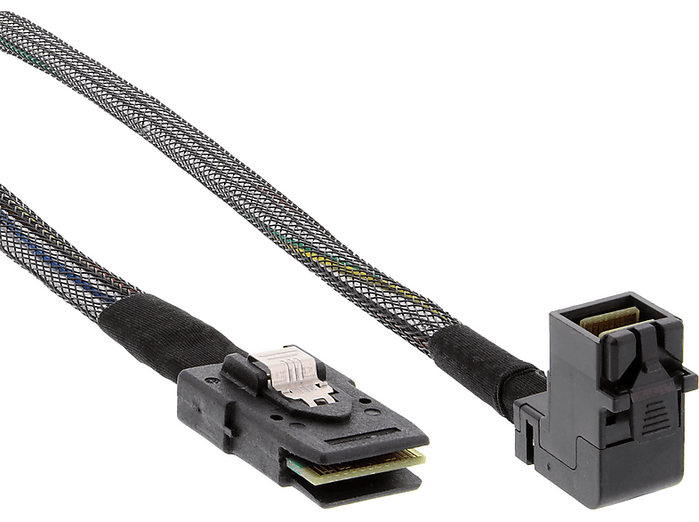 INLINE InLine® Mini-SAS HD Kabel, SFF-8643 gewinkelt zu SFF-8087, mit ...