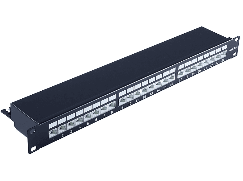 S/CONN MAXIMUM CONNECTIVITY cat 6A 19" 1HE-Patchpanel, schwarz, 24 Port ...