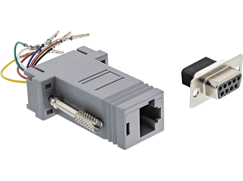 INLINE InLine® Adapter, 9pol Sub D Buchse an RJ45 Adapter / Konverter ...