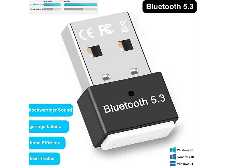 DARMLINK Mini Dongle Stick mit 20m Reichweite,Bluetooth 5.3 Bluetooth ...