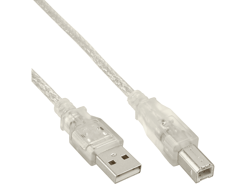 INLINE InLine® USB 2.0 Kabel, A an B, transparent, 7m Kabel USB ...