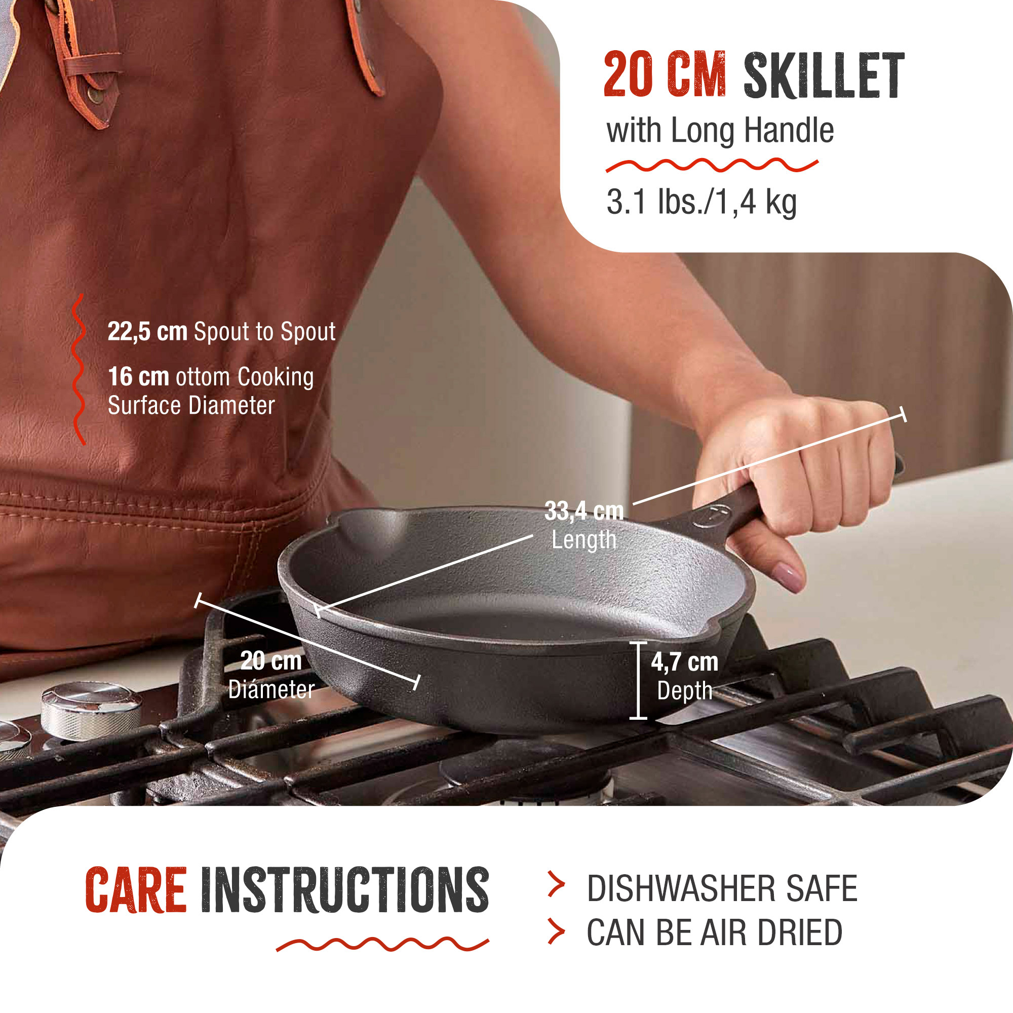 VICTORIA COOKWARE VIC-31923 Grillpfanne (Gusseisen, Beschichtung ...