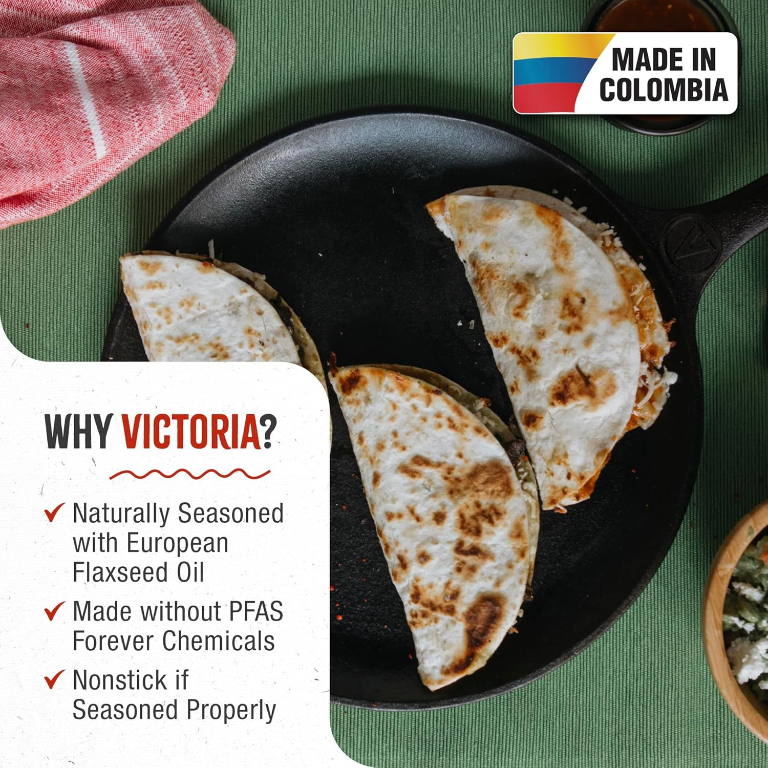 VICTORIA COOKWARE VIC-32999 Grillpfanne (Gusseisen, Beschichtung ...