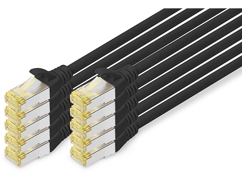 Cable de red | DIGITUS DK-1644-A-0025-BL-10, Cat-6A, , Negro | MediaMarkt