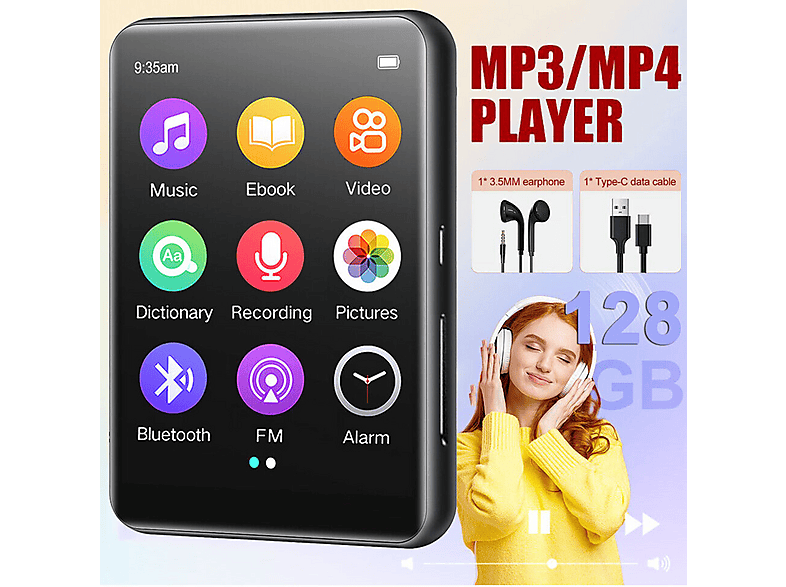 MARKETHAVEN Bluetooth 5.3 tragbarer Touchscreen FM Radio MP3 Player ...