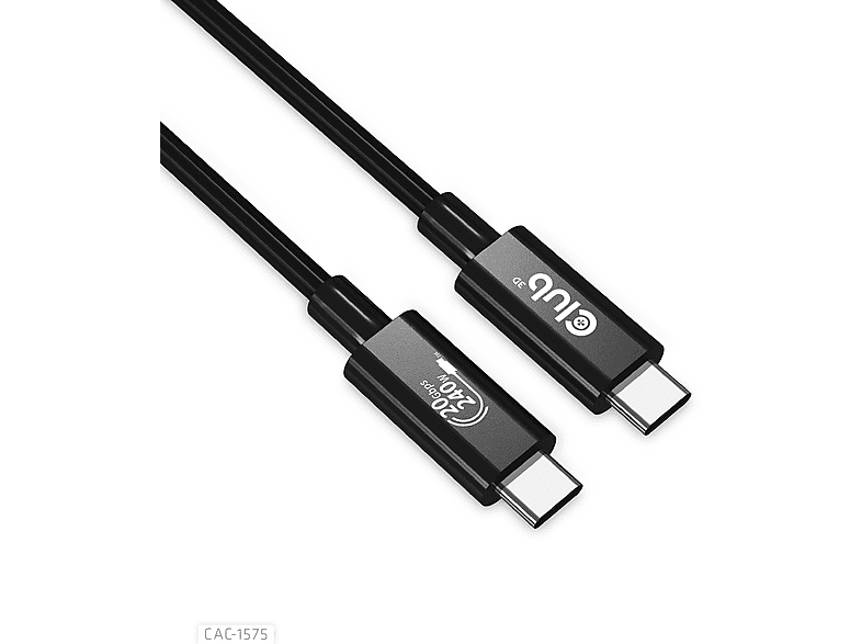 Cable USB-C a USB-C | CLUB3D CAC-1575, USB 3.2, USB-C, USB-C, negro ...