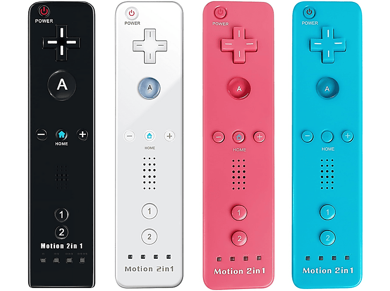 CRRYNUO 4er-Pack drahtloser Nunchuck Controller Schwarz, Weiß, Rosa ...