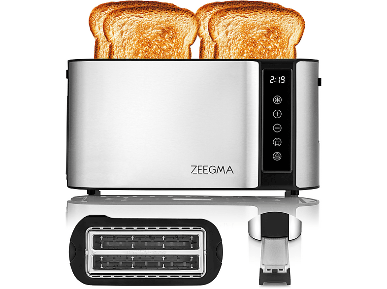 ZEEGMA TOSTEE CHEF EASY Toaster Silber (1500 Watt, Schlitze: 4 ...