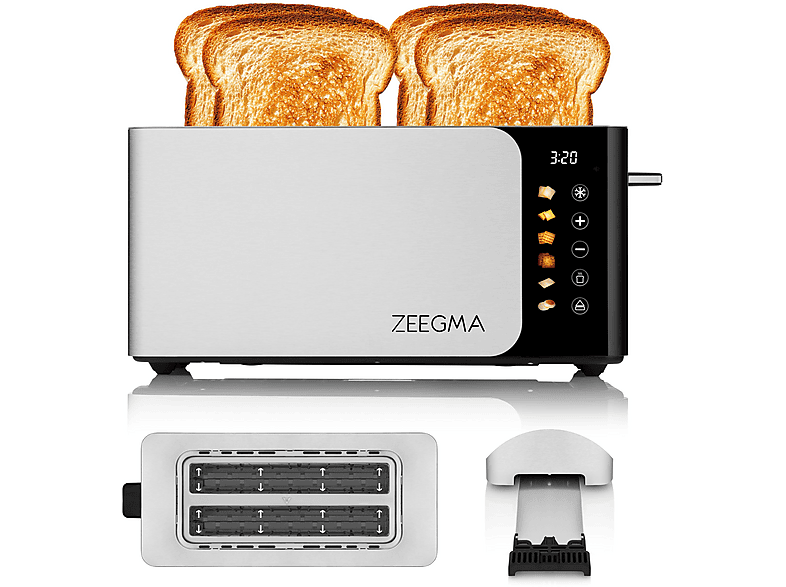 ZEEGMA ZE-TOSTEE CHEF SMART toaster Silber (1500 Watt, Schlitze: 4 ...
