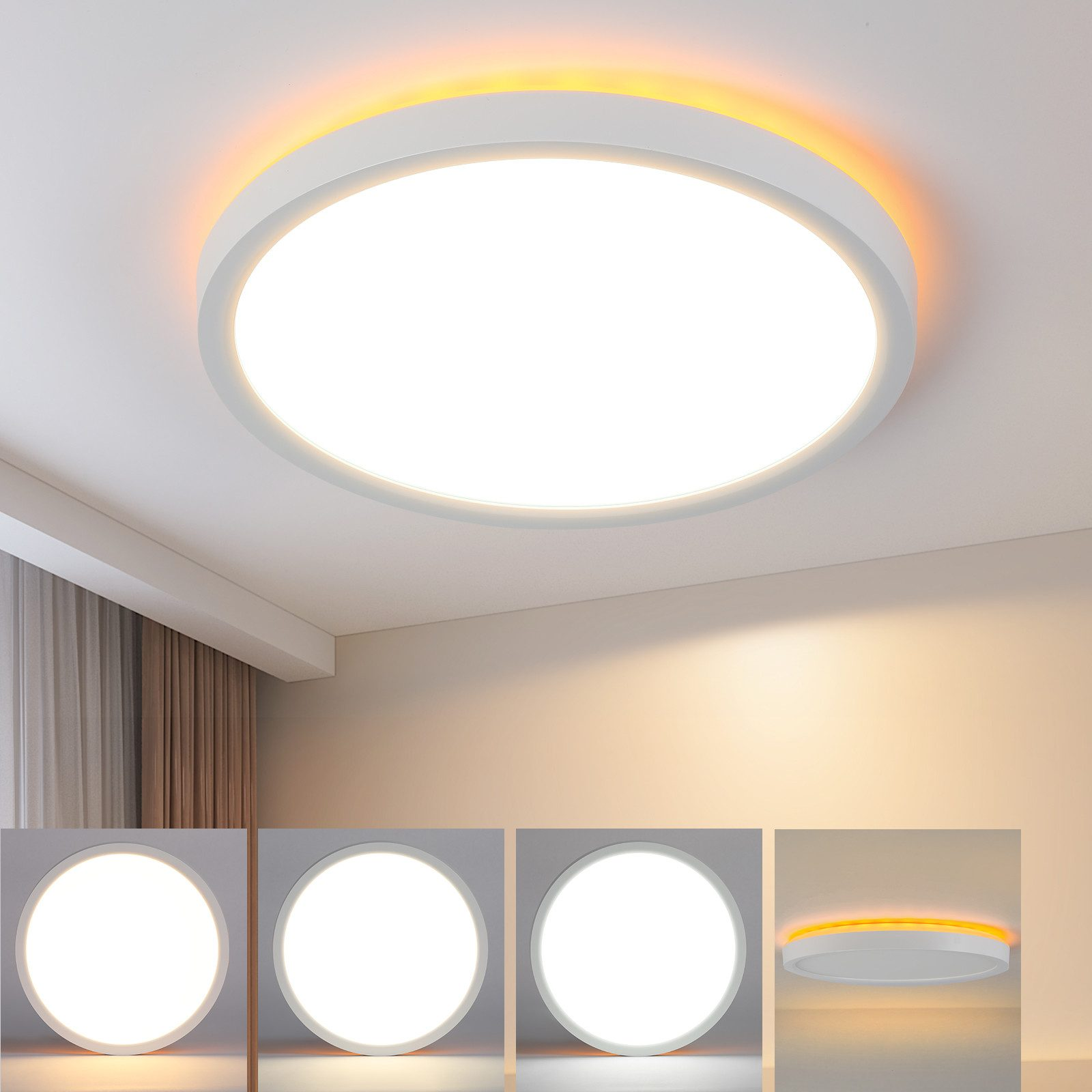NETTLIFE NET100C322YB LED Deckenleuchte Warmweiß, Neutralweiß, Kaltweiß ...
