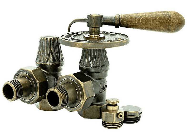 SANNOVER Handventil-Set mit Holzgriff für Gussheizkörper Radiator (1 ...