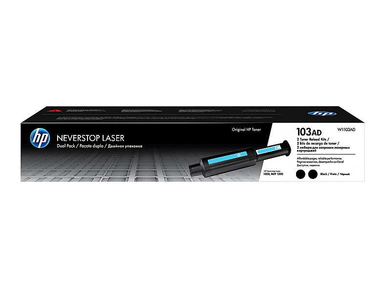 HP 103AD Dual Pack Black Original Neverstop Laser Toner Reload Kit ...
