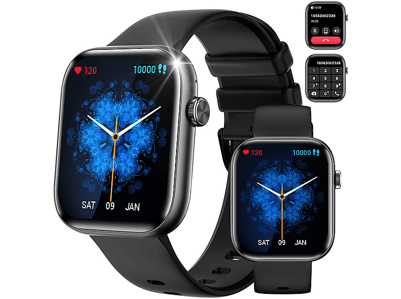 SYTIFRO T59 Smartwatch Silikon, 220 mm, Schwarz | MediaMarkt