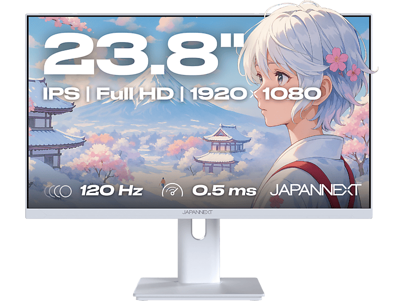 Monitor Gaming | JAPANNEXT JN-IPS238G120F-HSP-W, 23,8 ", Full-HD, 0,5 ...