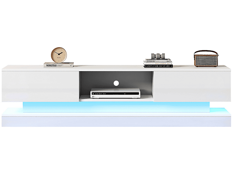 FLYSTAR TV Lowboard Fernseher Schrank Hochglanz mit LED TV-Ständer ...
