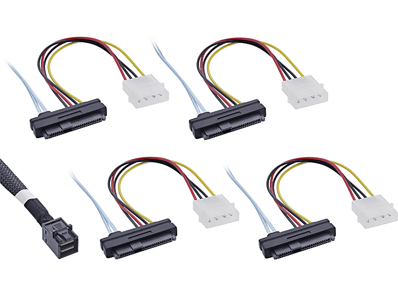 INLINE InLine® Mini SAS HD Kabel, SFF-8643 zu 4x SFF-8482 (29-pol ...